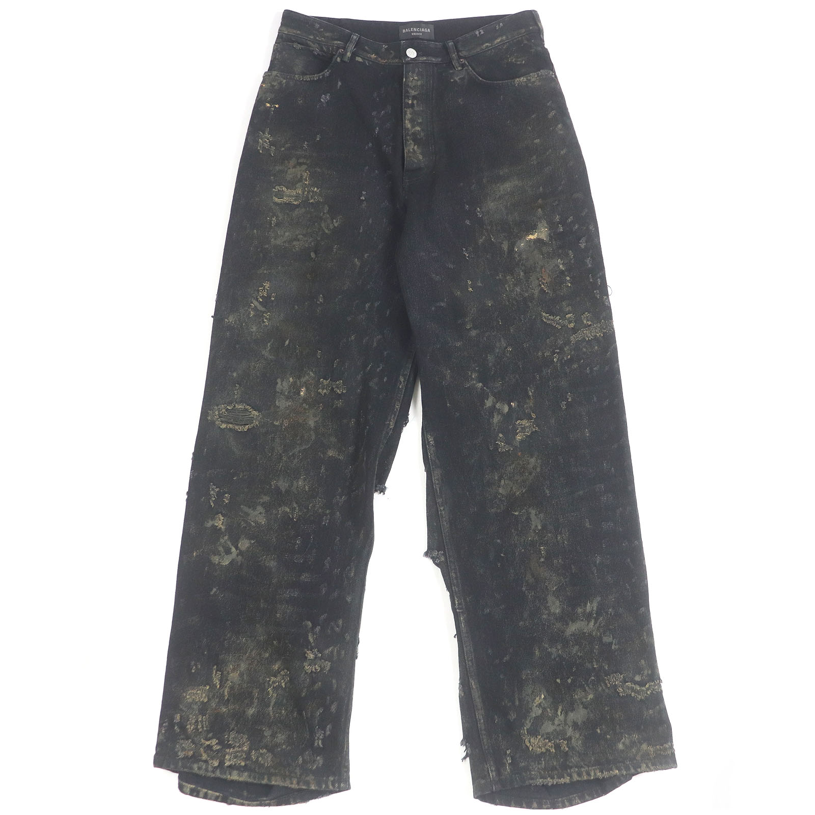 楽天市場】BALENCIAGA 22ss DESTOROY BLACK DENIM PANT SIZE-XS 697834
