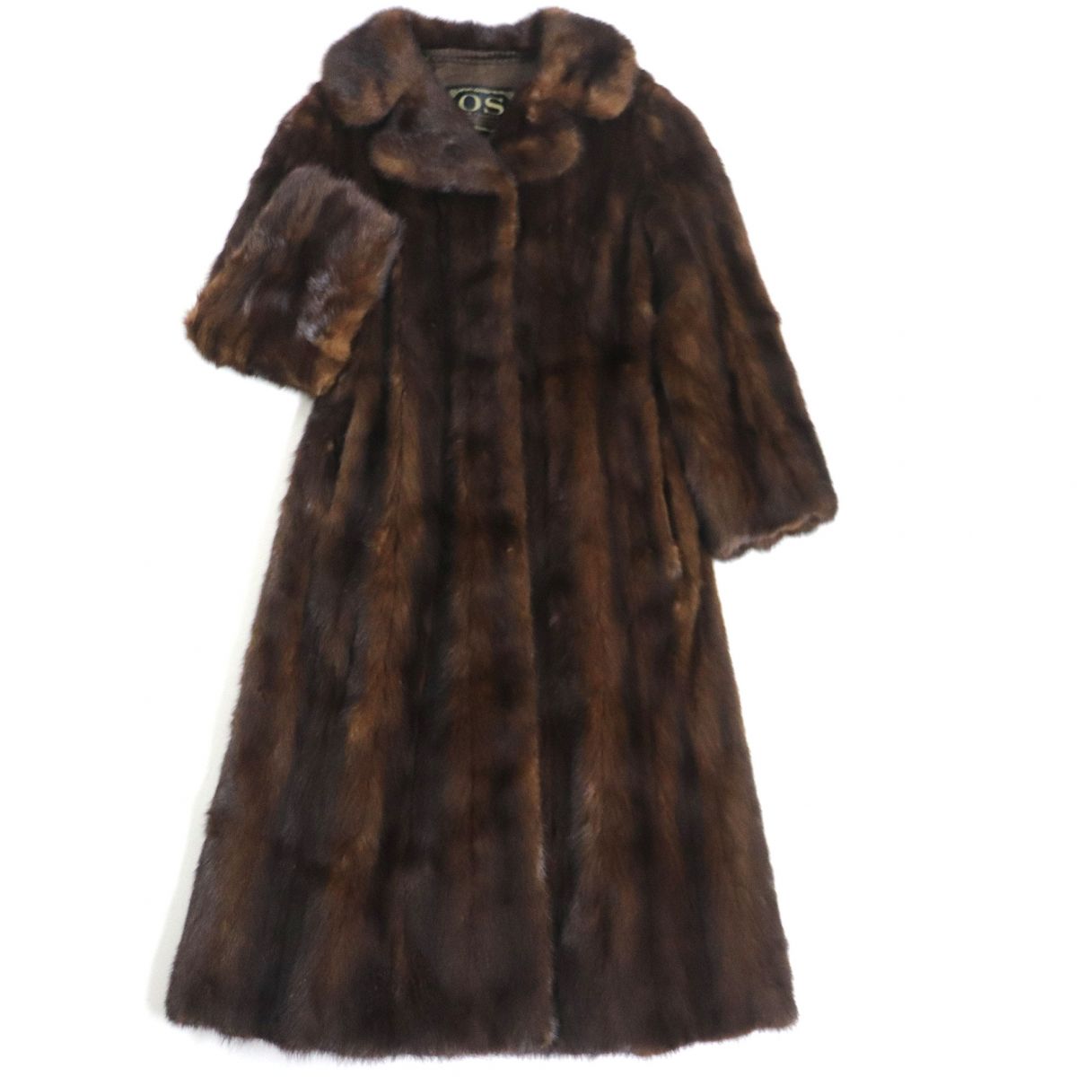 【楽天市場】美品 OS FUR MINK ミンク 裏地ロゴ柄 本毛皮超ロングコート ダークブラウン 毛質艶やか・柔らか 【中古】：衣類 ...