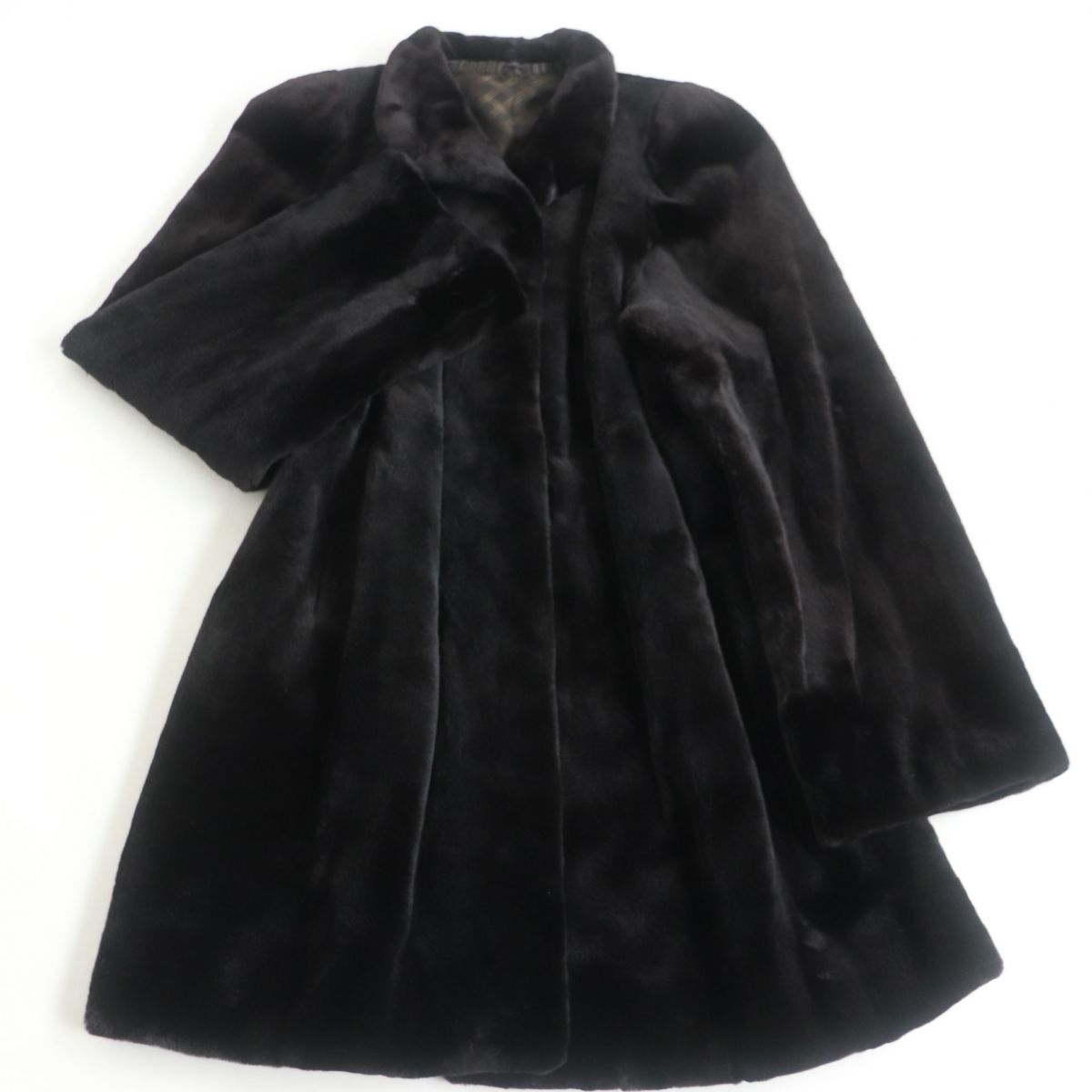 【楽天市場】極美品★OS FUR MINK シェアードミンク 裏地総柄デザイン 本毛皮セミロングコート ダークブラウン F 毛質柔らか 【中古 ...