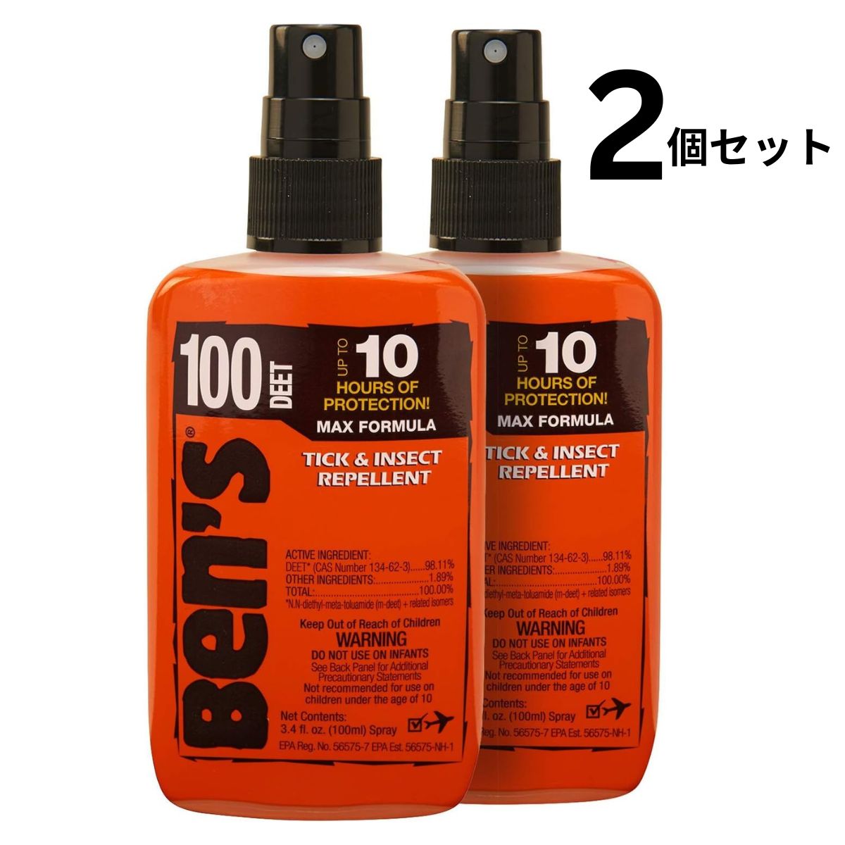 【楽天市場】【エクスプレス便】Ben's 100 MAX Deet Insect Repellent Spray 3.4 Oz 100% ...