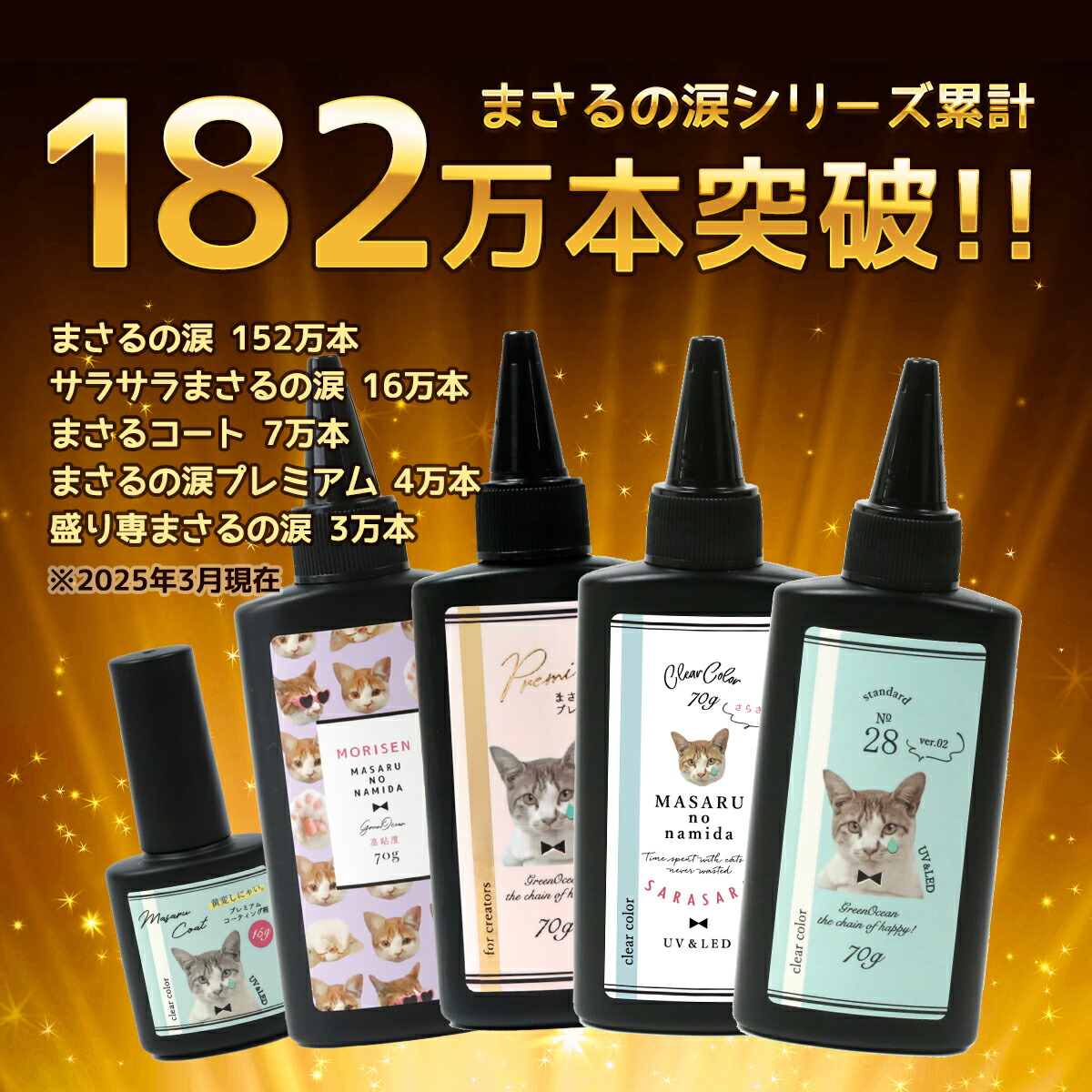 超改良【大容量UV-LEDレジン液】70g まさるの涙 サラサラタイプ《クリア》 低粘度 GreenOceanオリジナル さらさら ツルツル 高品質 透明 猫 UVレジン クラフト 安い おすすめ
