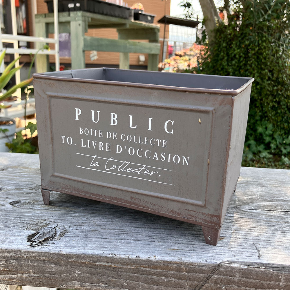 【楽天市場】[お買い物マラソンエントリーでポイント7倍 7/4 20時～]スクエア型 ブリキプランター (内径W18.5×L13.3cm) パブリックスクエアSGY (MH1585）/おしゃれ ...