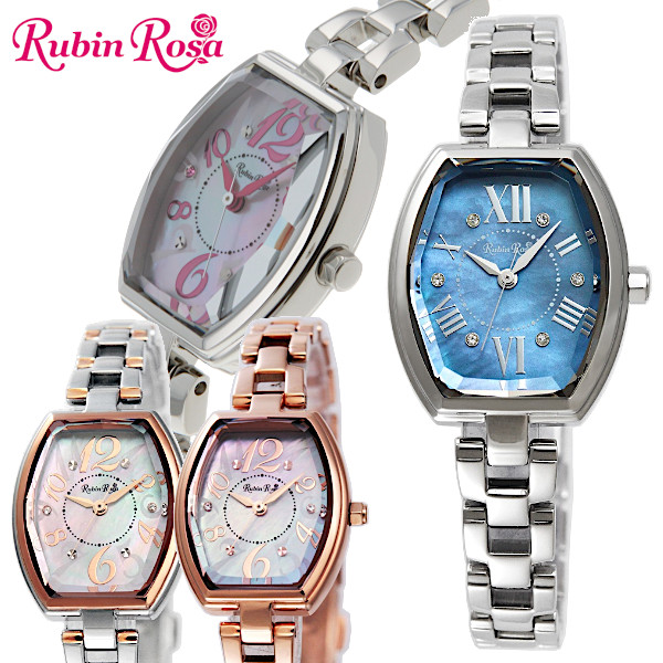 【楽天市場】【Rubin Rosa】ルビンローザ 腕時計 ソーラー レディース ホワイト ピンク ブルー ピンクゴールド シルバー ステンレス ...