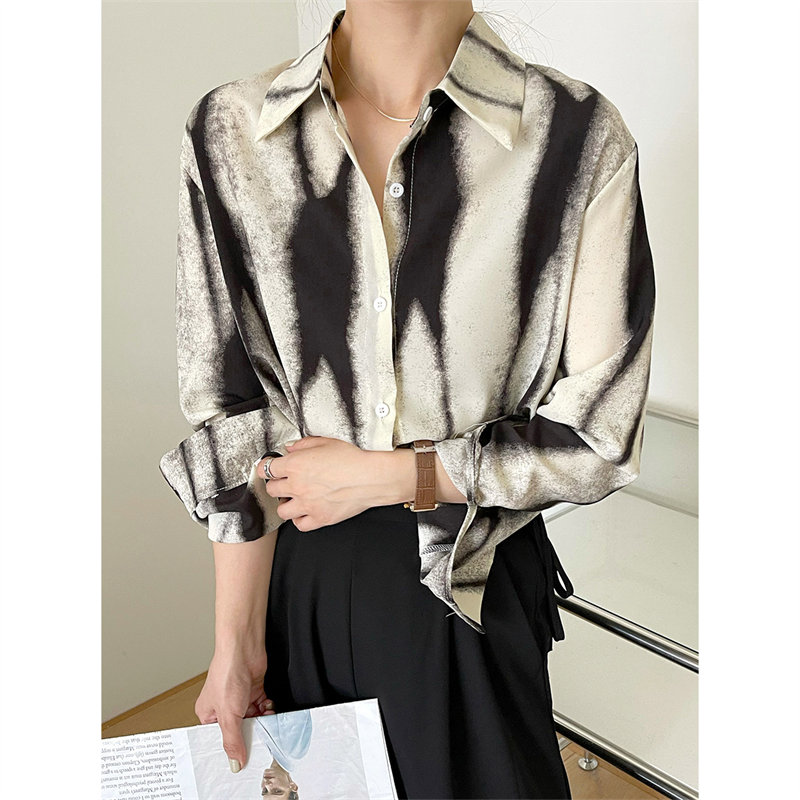 【楽天市場】カジュアル気質 chic 長袖レトロ折り襟シャツ (T)：グリンファクトリー