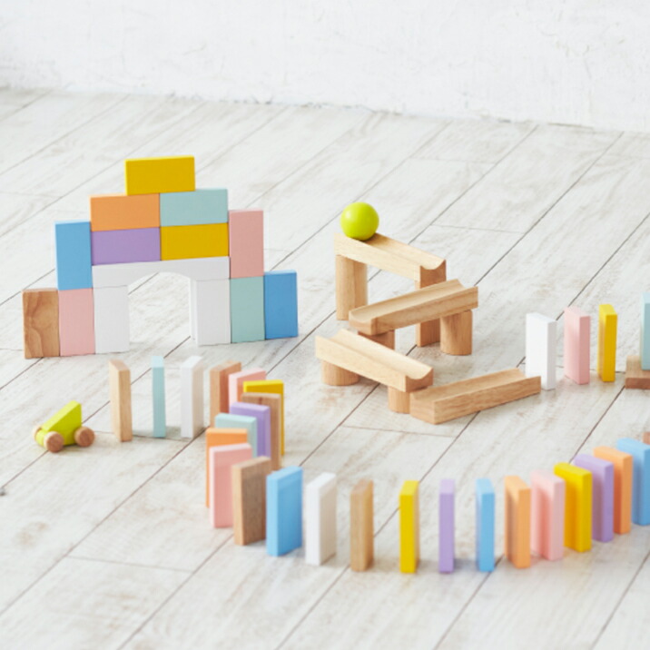 【楽天市場】ころんとスロープドミノ 木のおもちゃ 知育玩具 カラフル 知育玩具 ドミノ倒し 【あす楽対応】：木のおもちゃと雑貨 Sora