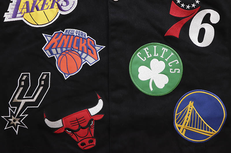 【楽天市場】JH Design NBA COLLAGE TWILL JACKET (MBA303CLG2:BLACK)ジェイエイチデザイン ...