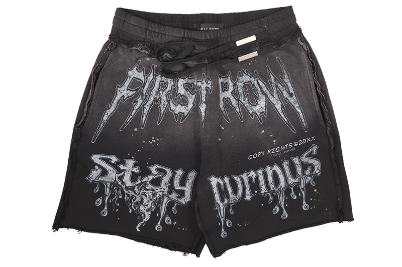 【楽天市場】FIRST ROW STAY CURIOUS SHORTS (FRB2573:BLACK)ファースト・ロウ/ショーツ/ラインストーン/ブラック：GROW AROUND グロウアラウンド