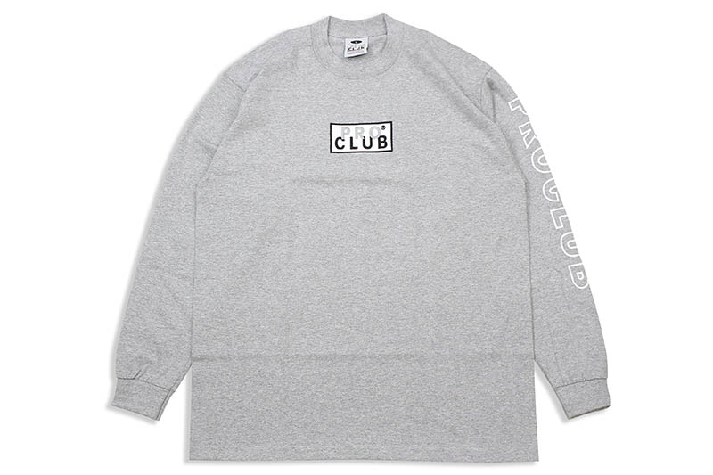 【楽天市場】PRO CLUB BOX LOGO L/S T-SHIRT (HEATHER GRAY) 114EMBプロクラブ/ロングスリーブ ...