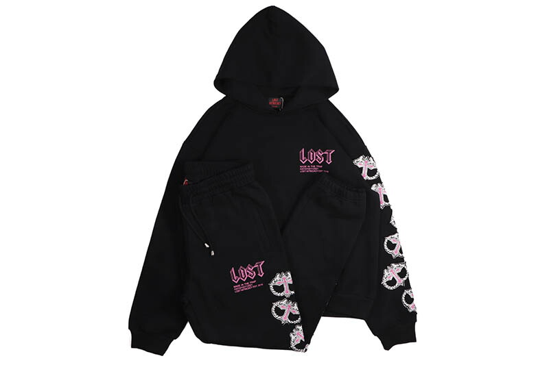 【楽天市場】LOST INTRICACY MITT BLACK PINK SETSロスト・イントゥリカスィ/セット販売/スウェットセットアップ ...