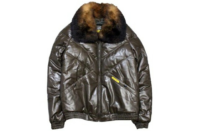 【楽天市場】DOUBLE GOOSE V-BOMBER LEATHER JACKET (KHAKI)ダブルグース/レザーダウンジャケット ...