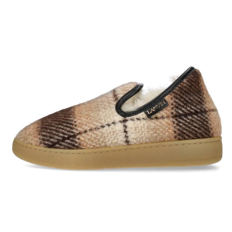 【楽天市場】ランバン LANVIN サイズ:41 FM-FSDL00 チェックインナーファースニーカー(ベージュ×ブラック)【031132 ...