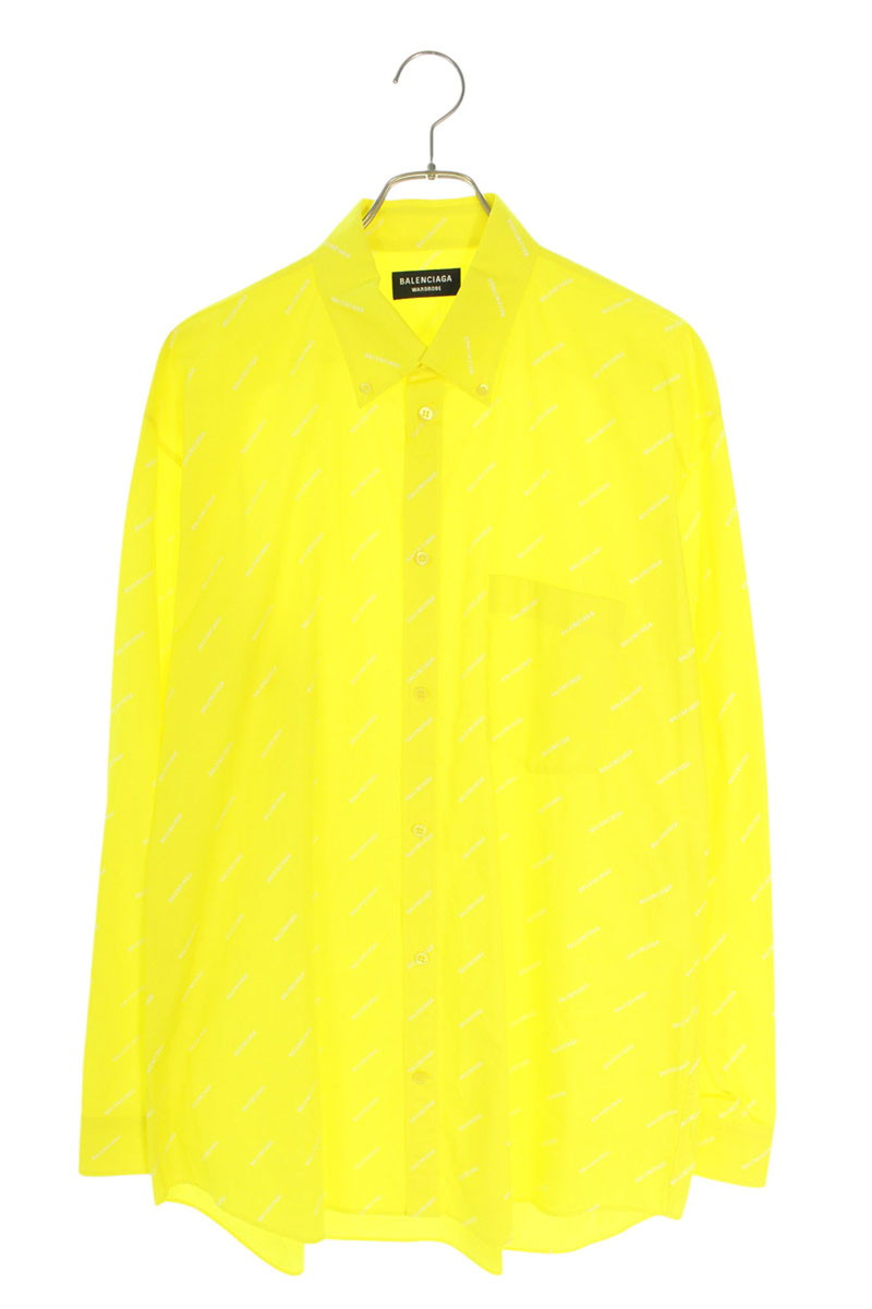 【楽天市場】バレンシアガ BALENCIAGA サイズ:39 534333 TBL96 オールオーバーロゴ長袖シャツ(イエロー)【300142 ...