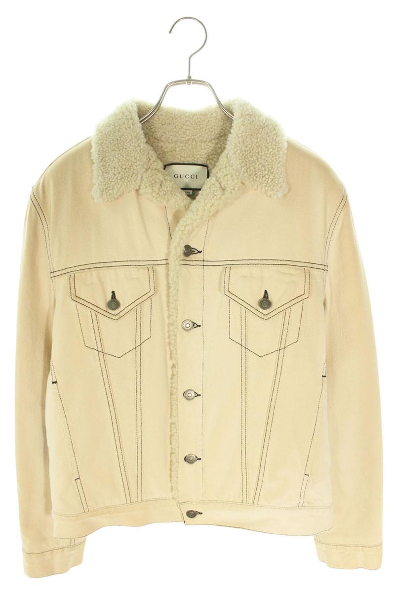 【楽天市場】グッチ GUCCI サイズ:44 17AW 488412 XR754 バックスネークペイント裏ボアデニムジャケット(オフホワイト ...