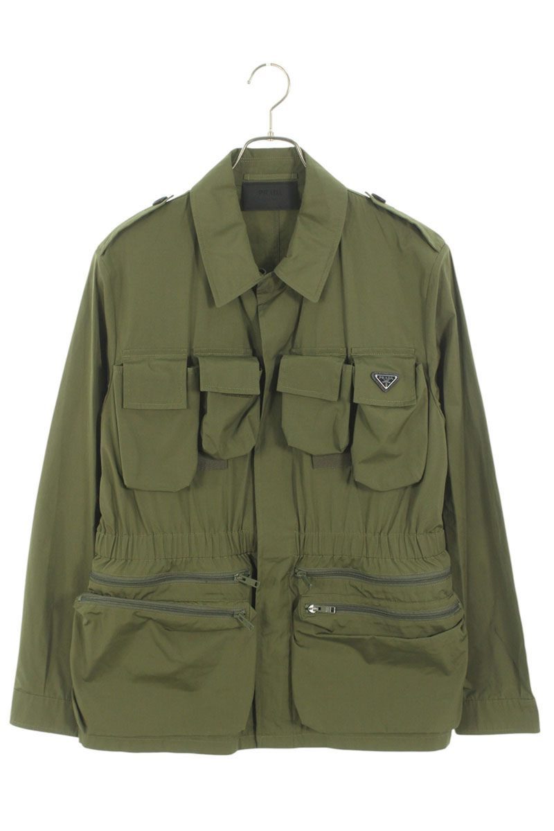 【楽天市場】プラダ PRADA サイズ:46 SGC553 マルチポケット サファリシャツブルゾン(カーキ)【523052】【SB01 ...