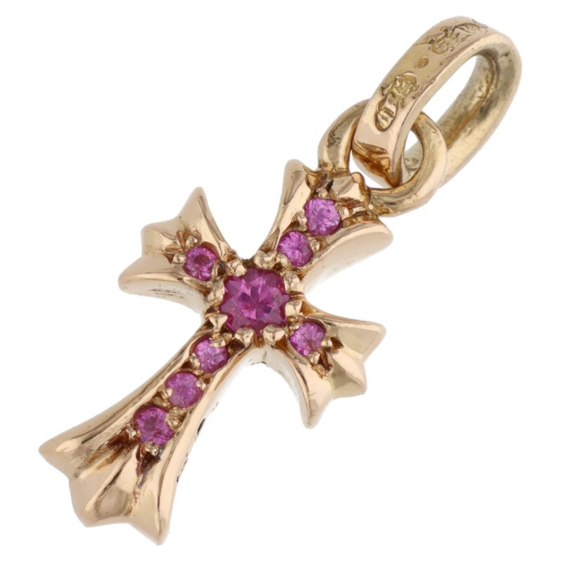【楽天市場】クロムハーツ Chrome Hearts 22K CRS BBYFAT P SAP P ベイビーファット PAVEピンクサファイア ...