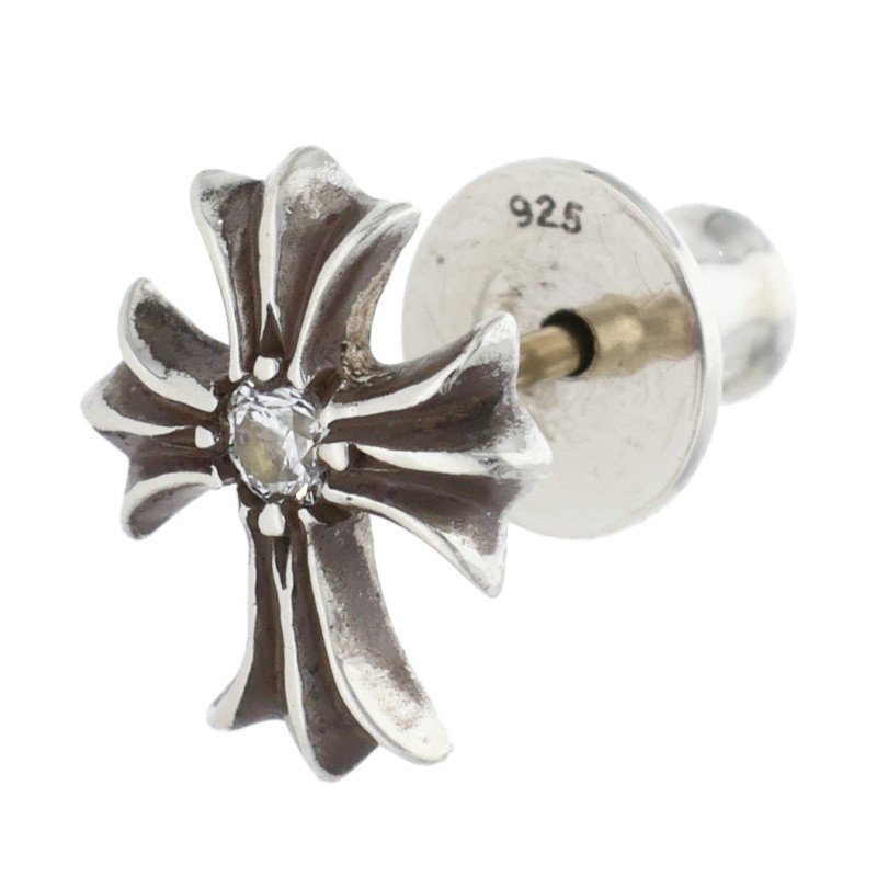 【楽天市場】クロムハーツ Chrome Hearts No2 CH CRS DIA CHクロススタッド 1ダイヤ シルバーピアス(シルバー× ...