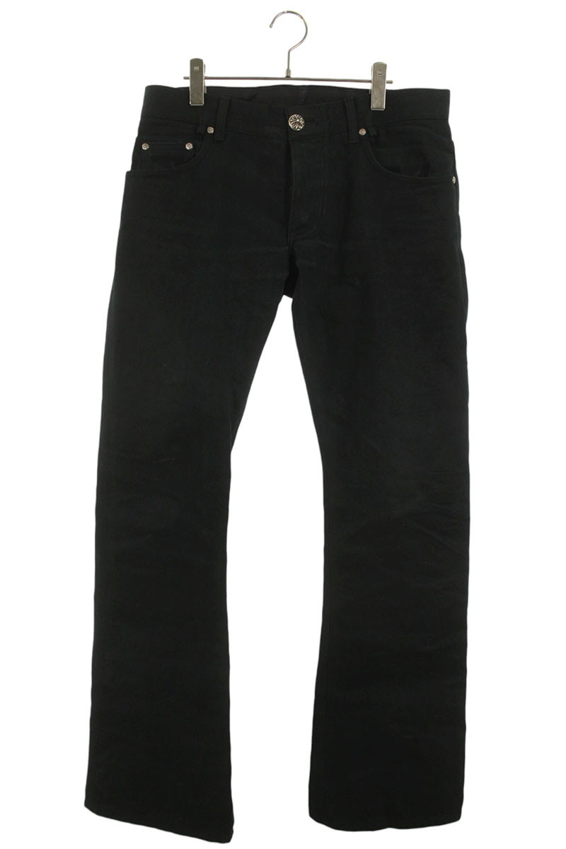 【楽天市場】クロムハーツ Chrome Hearts サイズ:34インチ DNM PANTS BLK クロスボールボタンフライフレアデニム ...