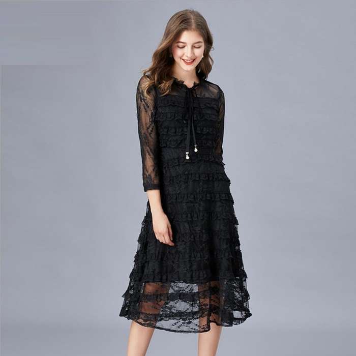 【楽天市場】春新作 予約商品 大きいサイズ レディース お出かけ パーディー 二次会 結婚式可愛いフリル総レースドレスワンピース レディース ...