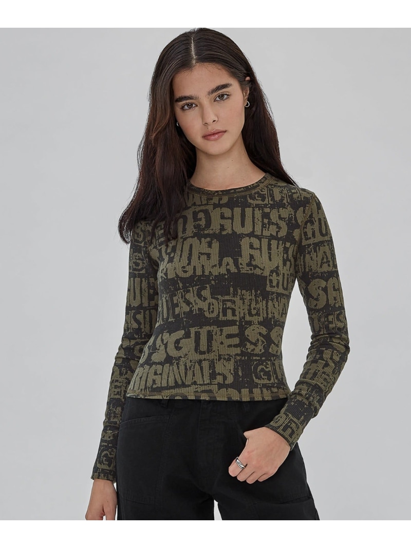 【楽天市場】【SALE／50%OFF】GUESS トップス (W)Waffle-Knit Top GUESS ゲス トップス カットソー・T ...