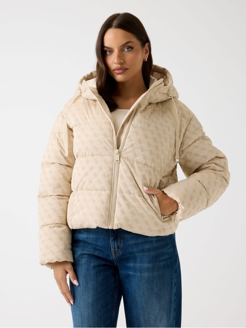 【楽天市場】【SALE／50%OFF】GUESS ダウンジャケット(W)DAISY Puffer Logo Flock GUESS ゲス ...