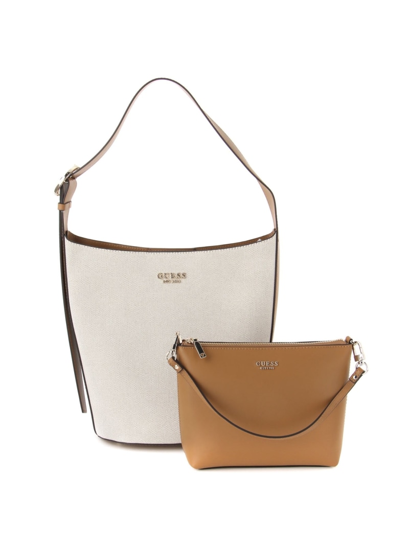 【楽天市場】GUESS/(W)NICOLETTE Large Bucket Bag GUESS ゲス バッグ ショルダーバッグ グレー ...