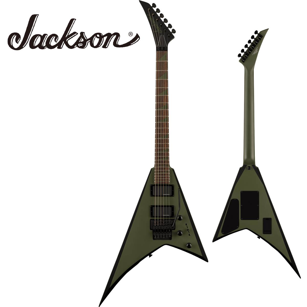 【楽天市場】Jackson X Series Rhoads RRX24 -Matte Army Drab with Black Bevels ...