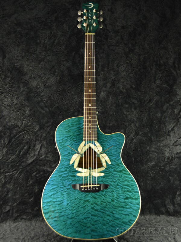 【楽天市場】Luna Guitars Fauna Dragonfly 新品[ルナ][ドラゴンフライ,トンボ][Green,グリーン,緑 ...