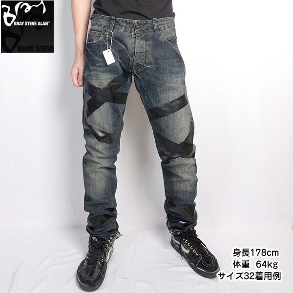 【楽天市場】【完売】ブレイスティーブアラン BRAY STEVE ALAN メンズ パンツ ボトムス デニム ジーンズ テープデザインスキニーデニム インディゴブルー 青 21R4511 ...