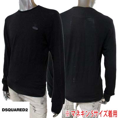 【楽天市場】【完売】ディースクエアード DSQUARED2 メンズ ニット トップス チェスト部分ロゴ入りシルク混薄手ニット ブラック ...