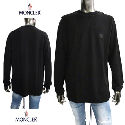 【楽天市場】モンクレール MONCLER メンズ トップス ロンT ウール ニット長袖 ロゴ 胸元ワッペン・前Vガゼット付きロンT ブラック ...