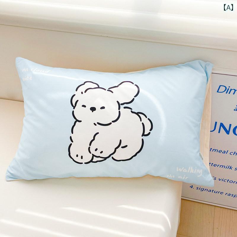 【楽天市場】枕 カバー おしゃれ インテリア あなたに 向かって 走る 子犬 ミルク ブルー かわいい コットン 枕 カバー コア タオル ...