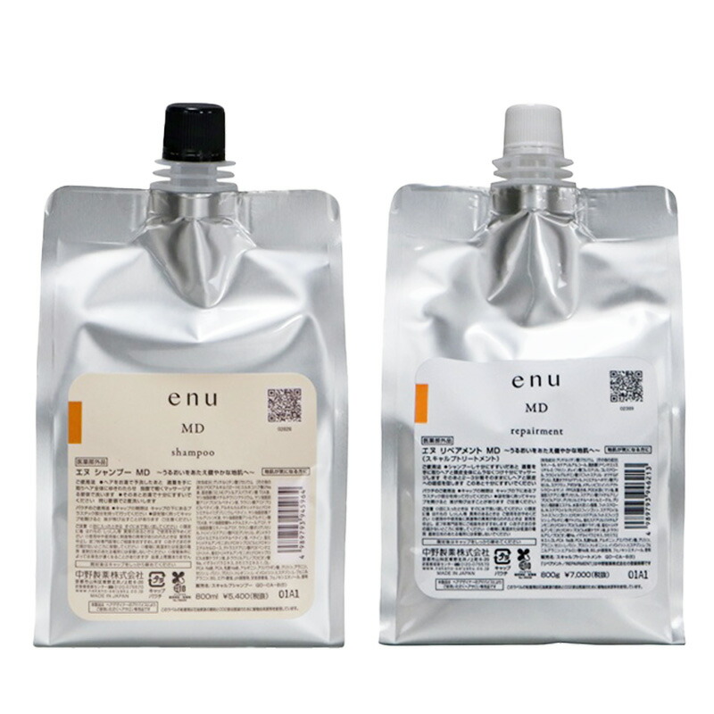 【楽天市場】【LINE登録で300円OFF】ナカノ エヌ シャンプー MD 800ml + リペアメント MD 800g 計2個 詰替用セット[nakano enu 中野製薬 ダメージケア ...