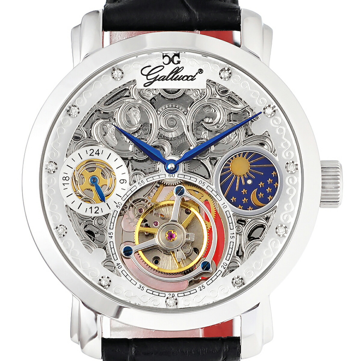 【楽天市場】Gallucci ガルーチ 機械式手巻き腕時計 [WT23702TU] 並行輸入品 トゥールビヨン Tourbillon デイ ...