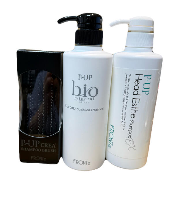 【楽天市場】【P-UP クレア シャンプーブラシつき】P-UP ピーアップ ヘッドエステシャンプー EX 480ml＆ ピーアップ クレア 水素イオントリートメント450gセット：アクアofサイエンス