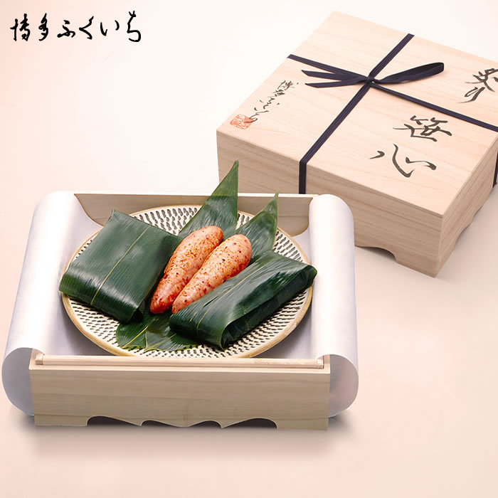 【楽天市場】博多ふくいち 数量限定 炙り笹心 炙り辛子明太子 170g×3（510g）6本前後 小鹿田焼 桐箱入り】 おんたやき 博多 明太子 土産 お歳暮 ギフト プレゼント 金賞 グルメ ...