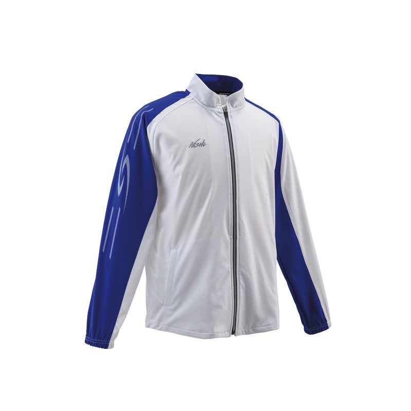 【楽天市場】NISHI（ニシ） ランニング 陸上 スーパーライトトレーニング ジャケット 【ホワイト／マリンブルー】 N71-001J 0142 メンズ・レディース 男性用・女性用 白 濃青 ...