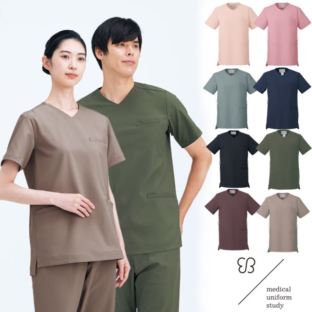 【楽天市場】UM502 住商モンブラン uka メディカルウェア スクラブ 男女兼用 半袖 プルオーバー 肩口内側スナップ 制菌加工 制電 ストレッチ 透け防止 MONTBLANC ウカ 医療 ...