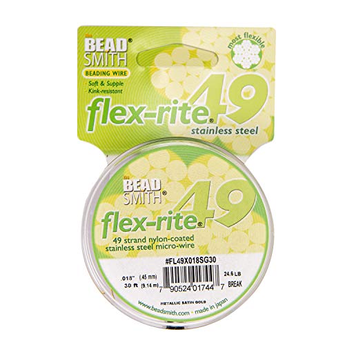 【楽天市場】Beadsmith Flex-rite 49 Strand Beading Wire - Metallic Satin Gold ...