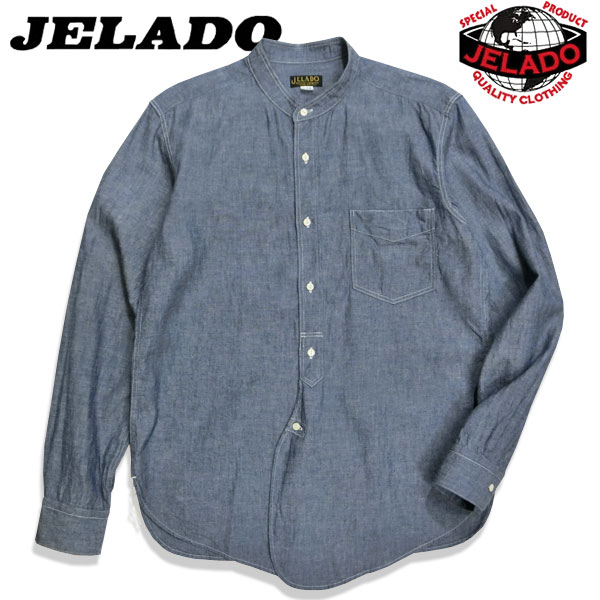 【楽天市場】JELADO(ジェラード）JELADO Ellis Indigo（ジェラードエリス）長袖シャンブレースタンドカラーシャツ ...