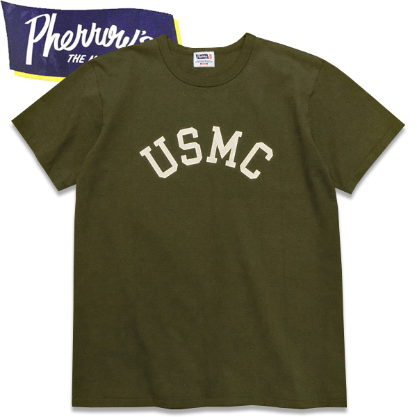 【楽天市場】PHERROW'S（フェローズ）プリント半袖Tシャツ【23S-PMT3 USMC】オリーブ：HALLO-WIN