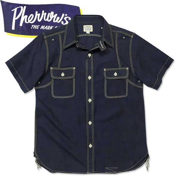 【楽天市場】PHERROW'S (フェローズ ）半袖シャンブレーワークシャツ25S-770WSS【INDIGO インディゴ】：HALLO-WIN