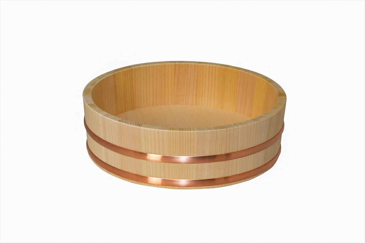 楽天市場】木製銅箍 飯台(サワラ材) 33cm【 飯切 すし桶 飯台