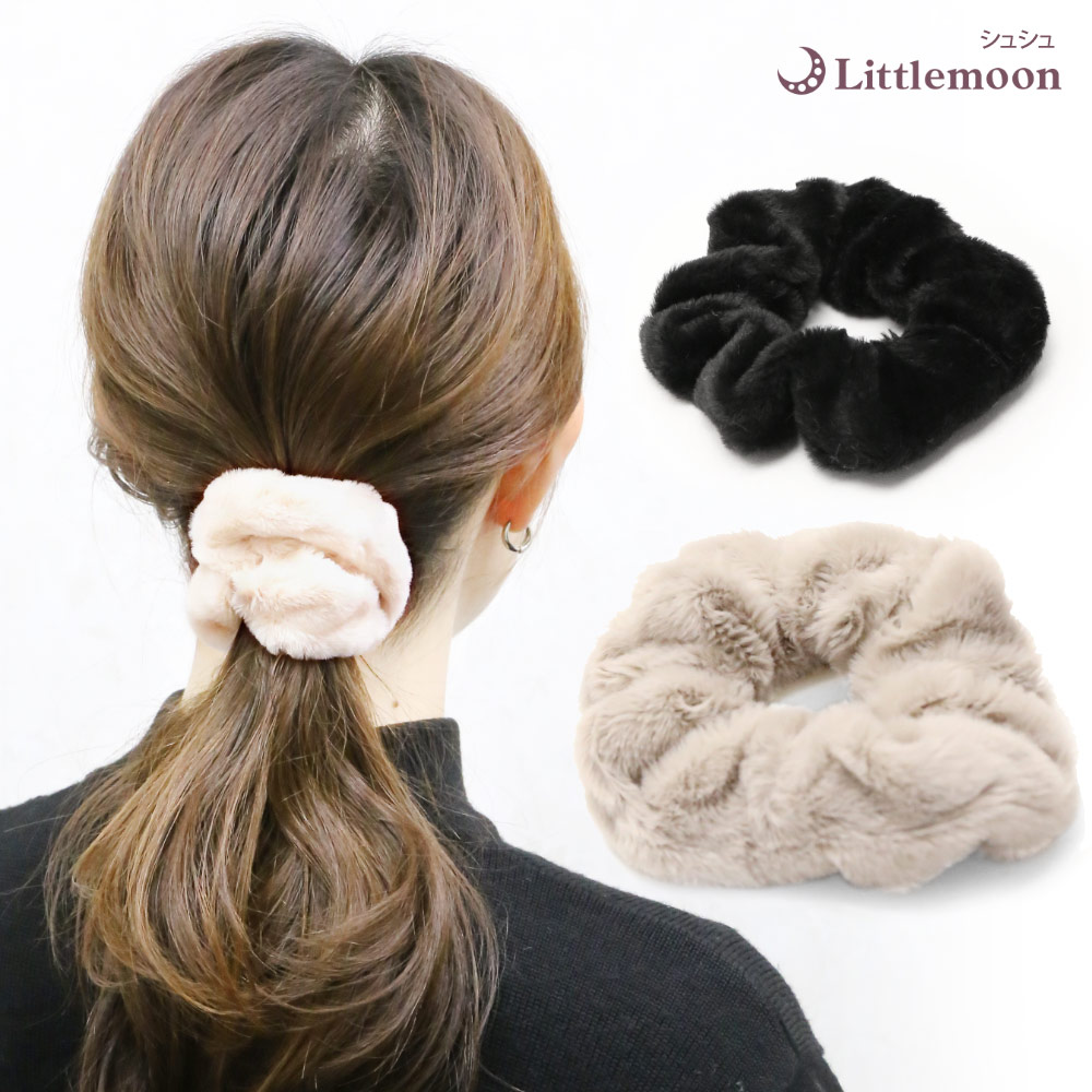 【楽天市場】追跡可能メール便 送料無料【シュシュ】ソワン[シンプル ファー きれいめ カジュアル 可愛い 温かい 髪飾り アレンジ 簡単 ヘア ...