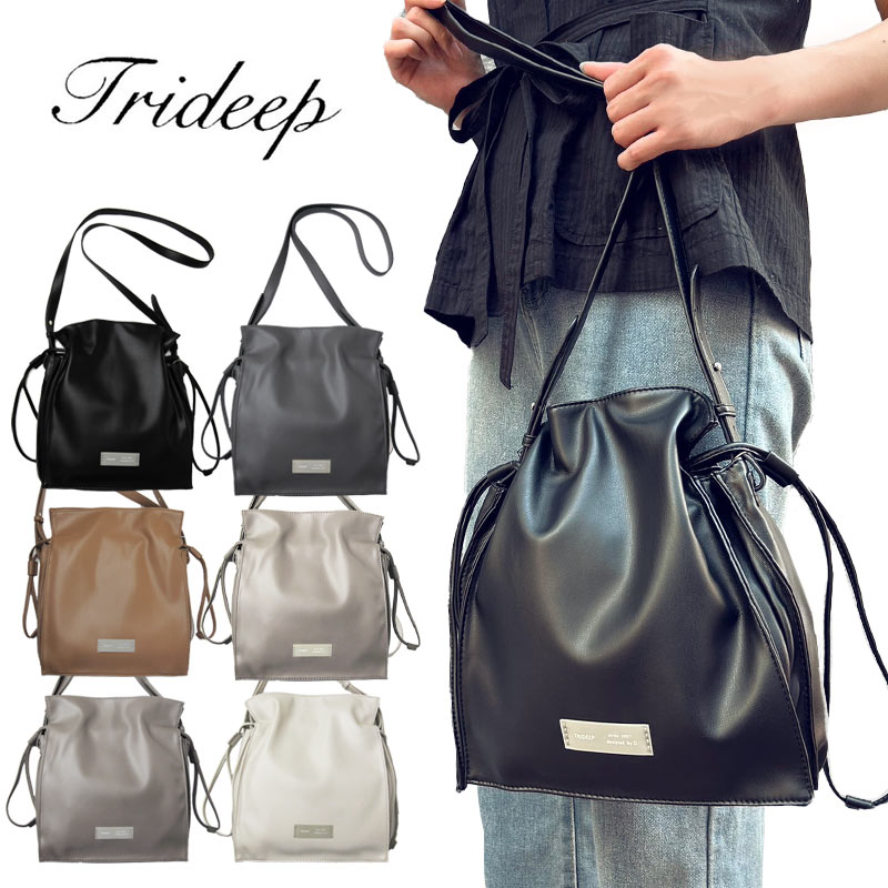 【楽天市場】巾着 ショルダーバッグ レディース かわいい 合皮 トライディープ Trideep 52221 2層式バッグ 斜め掛け 肩掛け 小さめ プチプラ シンプル 人気 可愛い 大人 ...