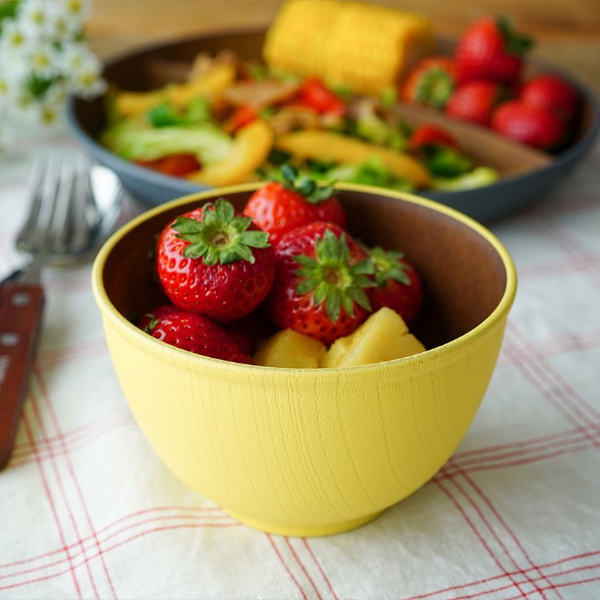 【楽天市場】【クーポン配布中】isso ecco(イッソ エッコ) 木目調 ボウル S 11.3cm イエロー (お取り寄せ品）ABS樹脂 // 日本製 アウトドア食器 電子レンジOK 食洗機 ...