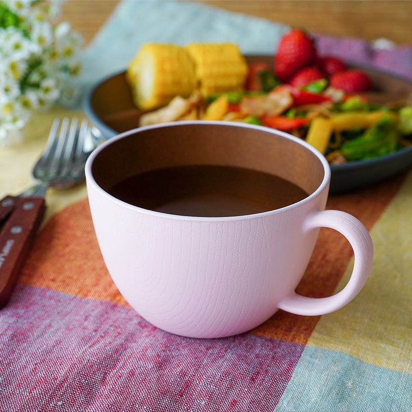 【楽天市場】【クーポン配布中】isso ecco(イッソ エッコ) 木目調 カップ 450ml ピンク ABS樹脂 // 日本製 アウトドア食器：おしゃれ食器 Primitive陶舎花＊花