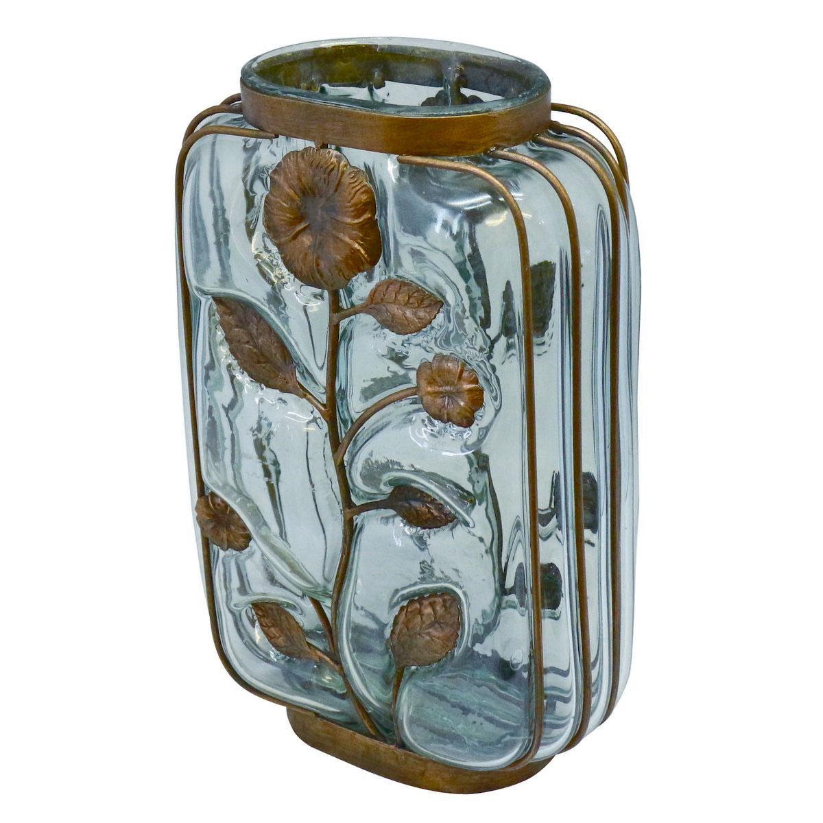 【楽天市場】彩か/Flower and Leaves Design Glass/PGC-23【07】 花器、リース 花器・花瓶 ガラス花器 ...