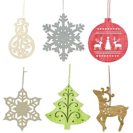 【楽天市場】ホワイエ/オーナメントウッドXmas 6ｼｭｱｿｰﾄｾｯﾄ/8400389【07】 花資材・フローリスト道具 フラワーピック ...