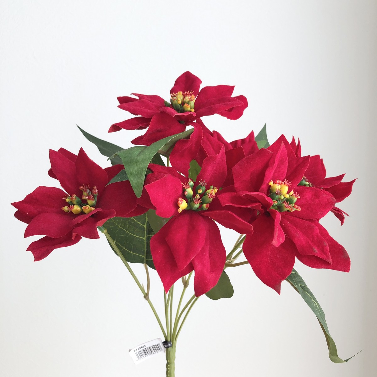 【楽天市場】【造花】アスカ/ベルベットポインセチアブッシュ×7 /AX60496【01】 造花（アーティフィシャルフラワー） 造花 花材「は行 ...