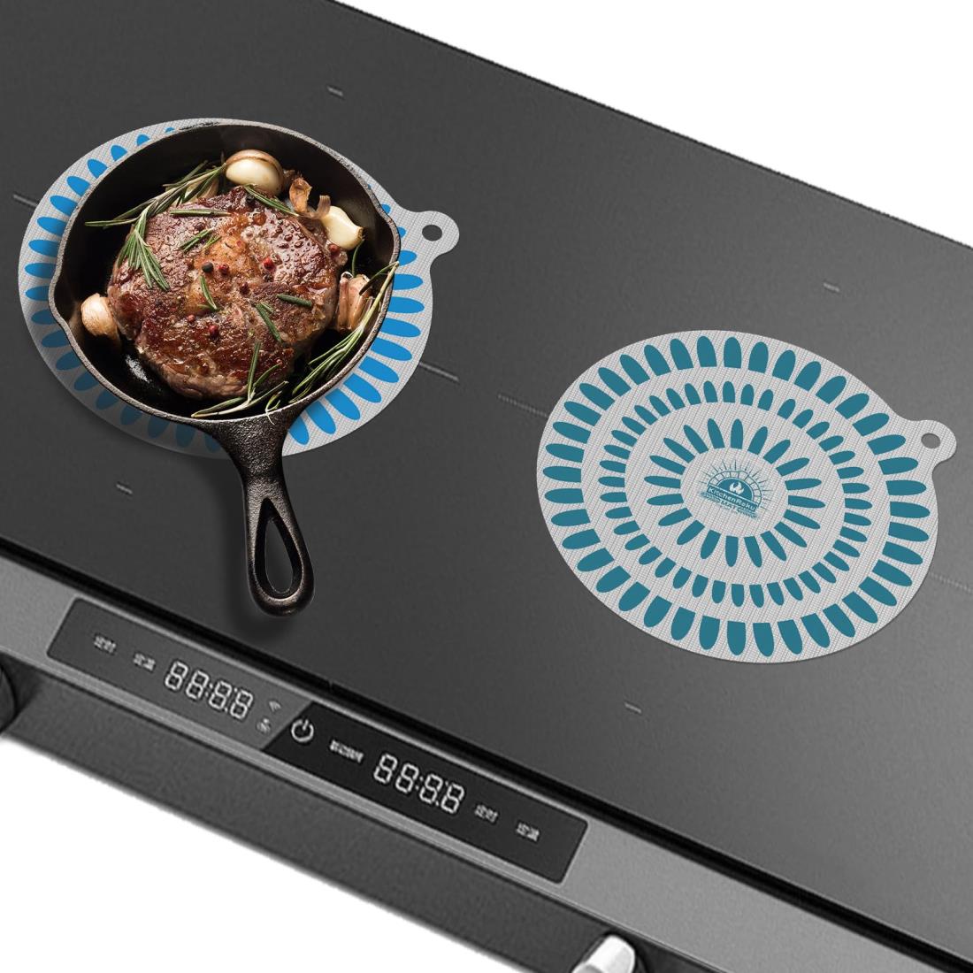 【楽天市場】KR KITCHENRAKU ihマット ihクッキングヒーターマット 温度変化により色が変わる 白系 グリーンtoブルー 柄3 24cm 2枚 滑り止め 夏っぽい 傷防止 ...